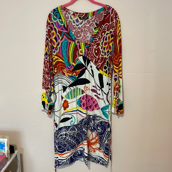 Jams World | Dresses | Jams World V Neck Fish Swirl Dress Sz Xl Hawaii ...